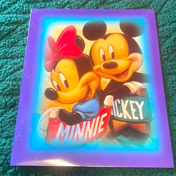 Disney | Office | Vintage 9s Disney Mickey Minnie Mouse Pocket Folder ...
